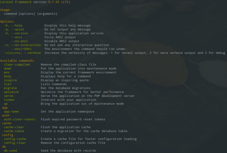 Artisan, la interfaz de línea de comandos de Laravel – Styde.net Artisan, la interfaz de línea de comandos de Laravel – Styde.net
