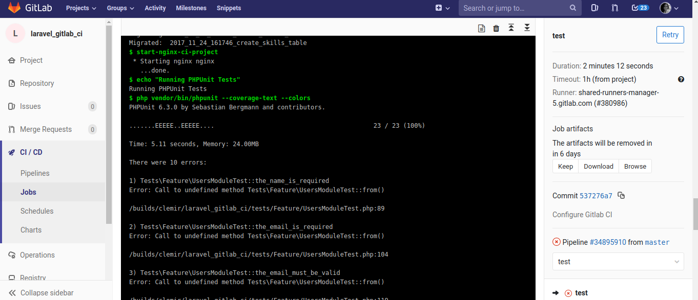 Integración Continua en Laravel usando Gitlab CI – Styde.net
