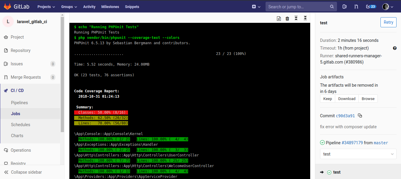Integración Continua En Laravel Usando Gitlab Ci